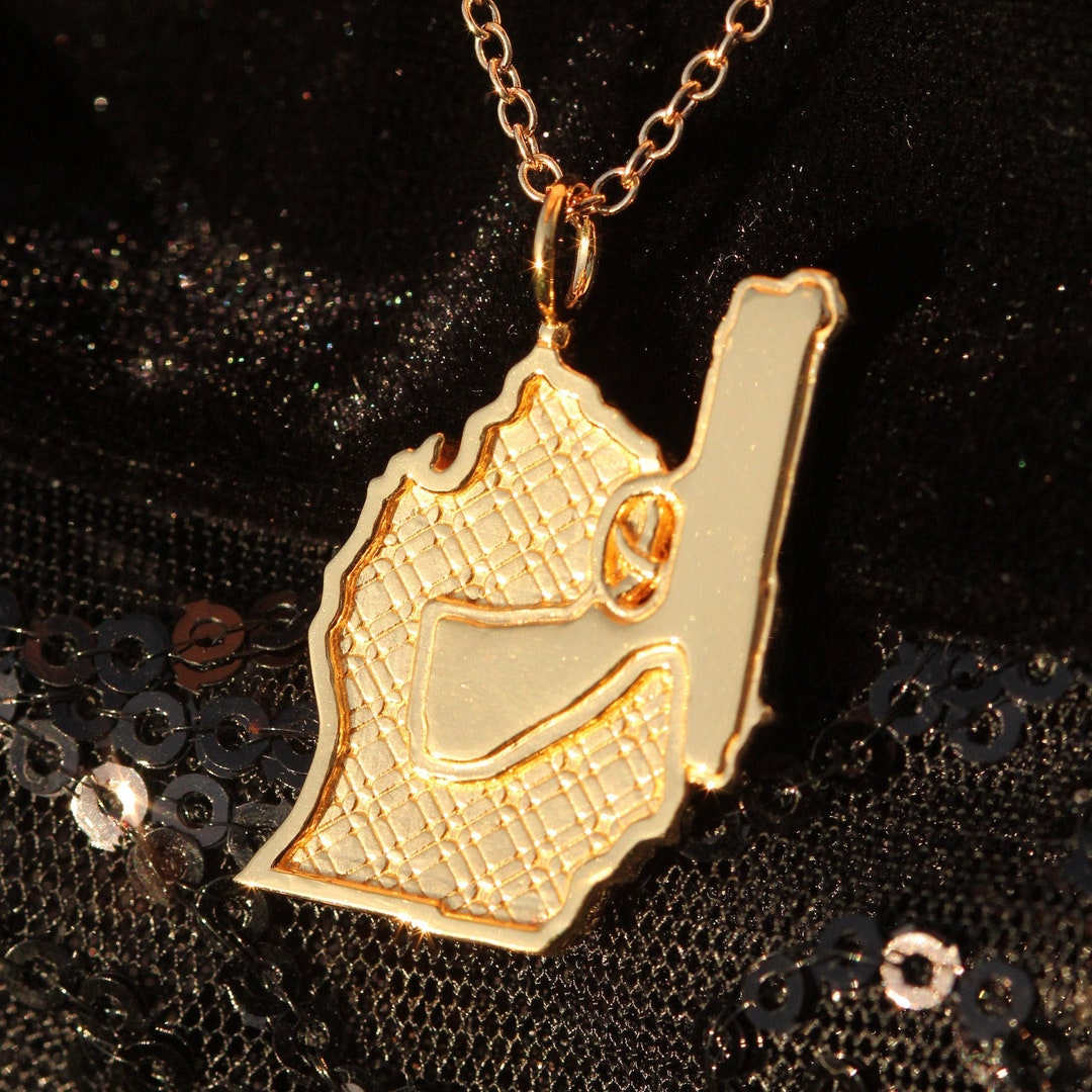 Michigan Gun Pendant Solid, 2nd Amendment, Michigan Love, 18k Gold ...