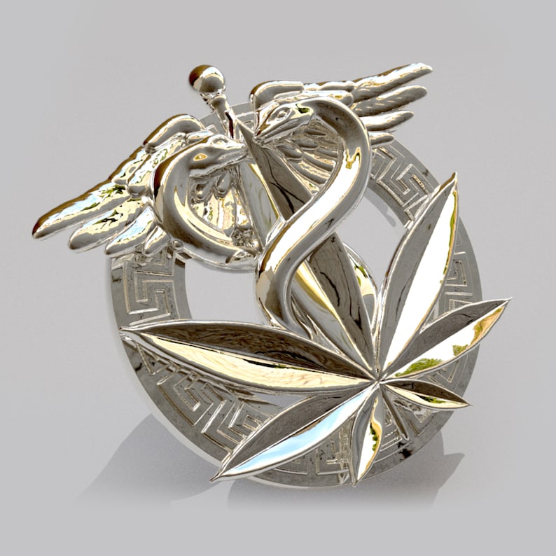 Medical Marijuana Pin, Caduceus Symbol, Winged Snake Staff, Ancient ...