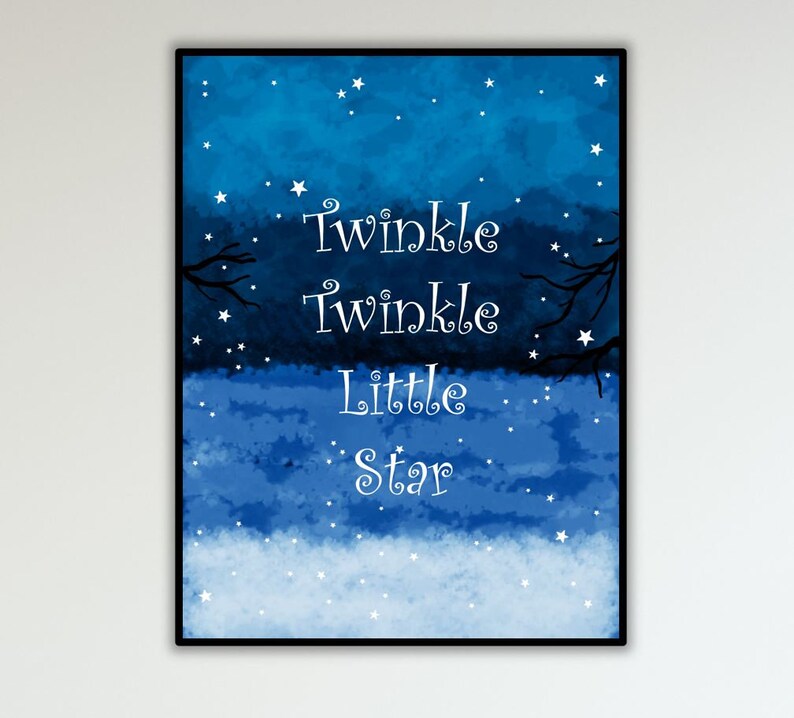 Twinkle Twinkle Little Star Dual Print Nordic Poster Print Art, Kids ...