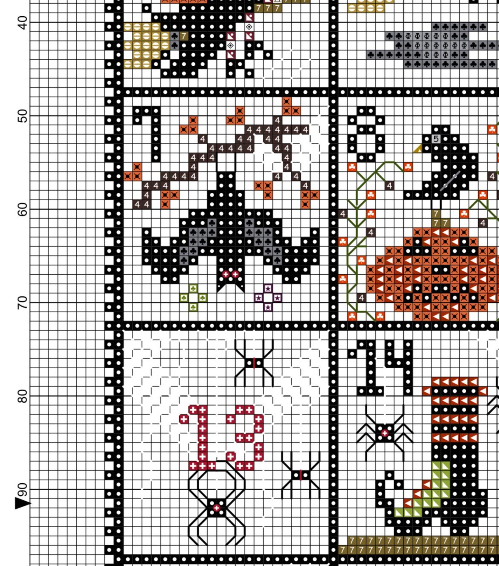 PDF Pattern, Halloween Creepy Countdown, Two Versions, Spooky, Ghost ...