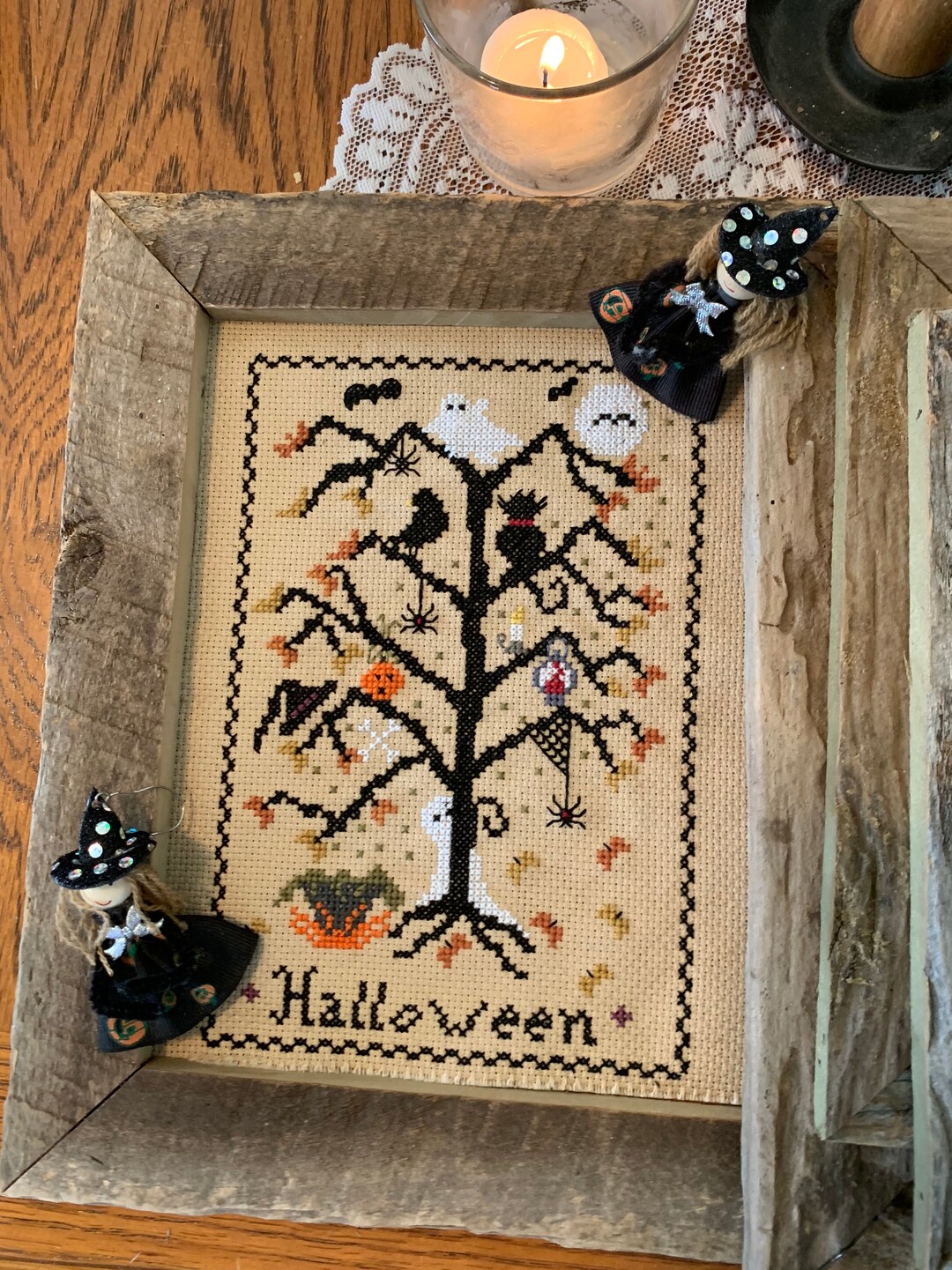 PDF, Halloween Spooky Tree, Cross Stitch Pattern, Halloween, Ghosts ...
