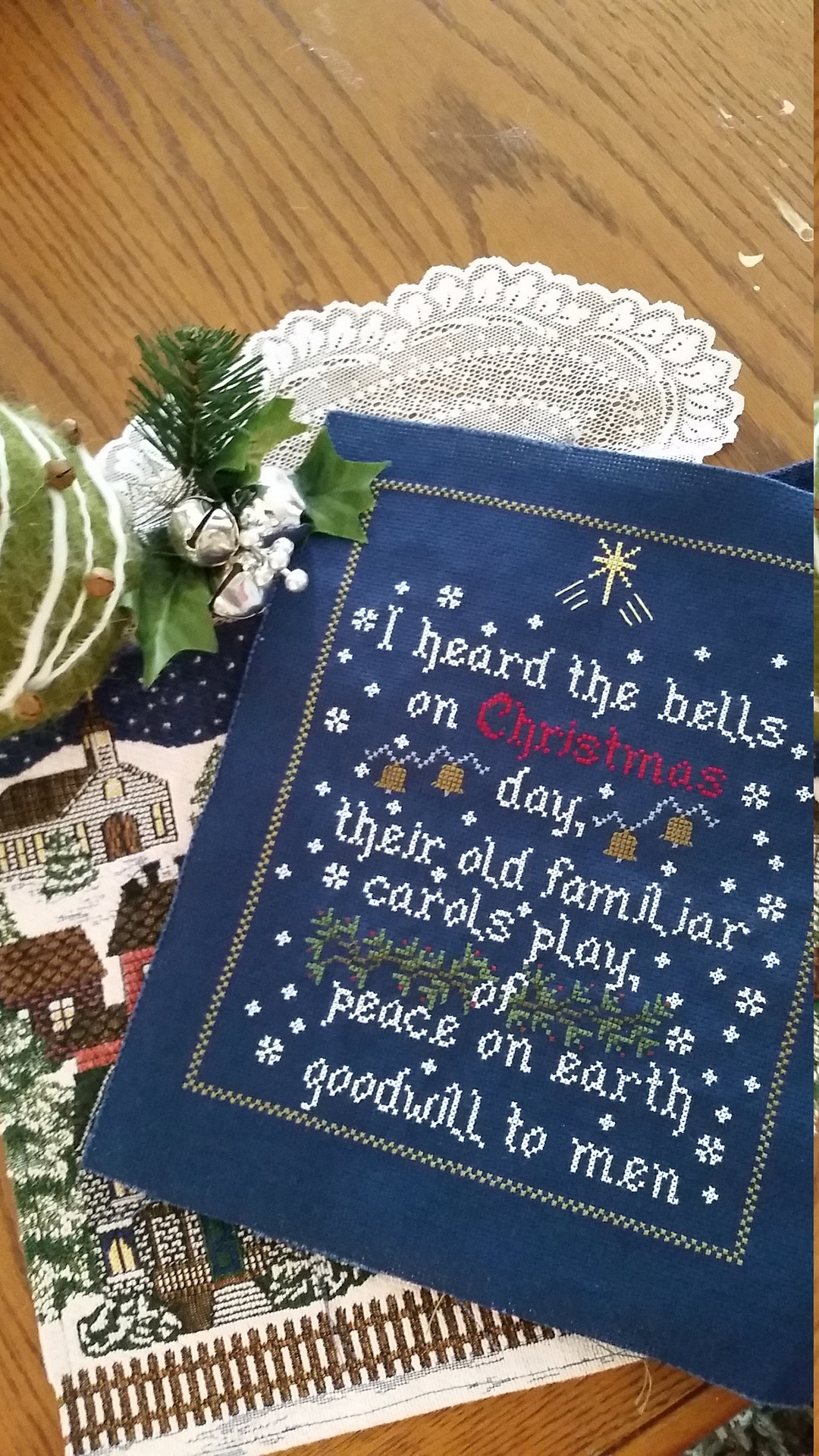 PDF, I Heard the Bells, Christmas Bells Poem Cross Stitch - Etsy