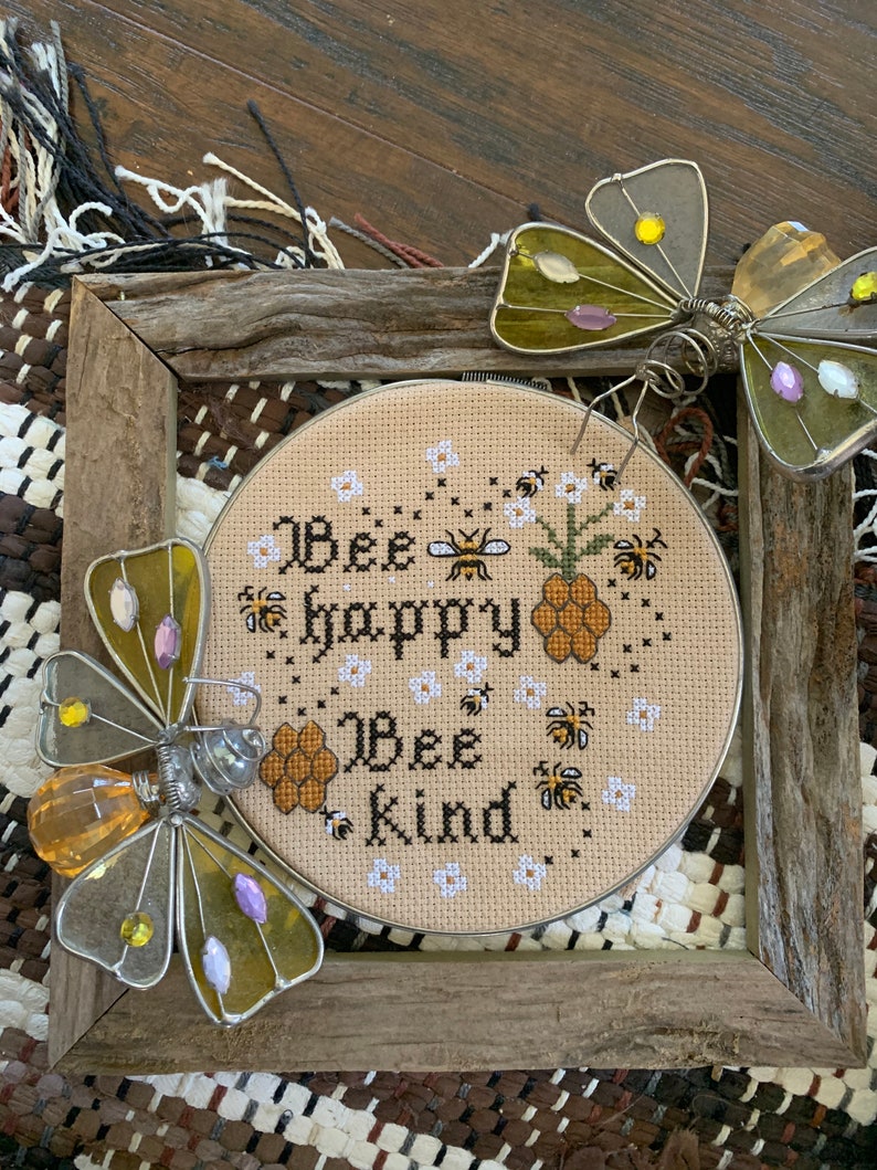 PDF Bee Happy Cross Stitch Pattern Bees Cross Stitch Bees - Etsy