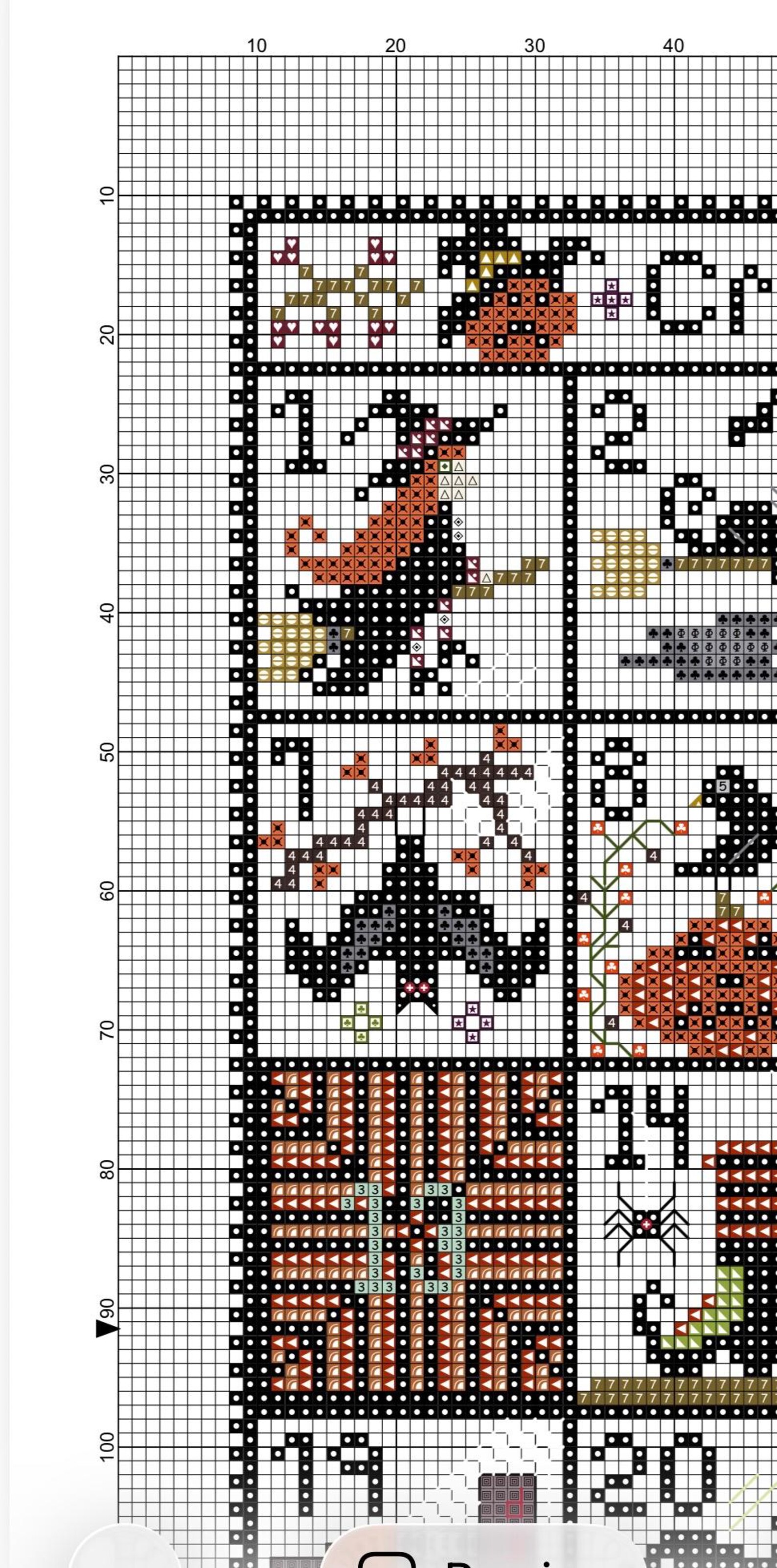 PDF Pattern, Halloween Creepy Countdown, Two Versions, Spooky, Ghost ...
