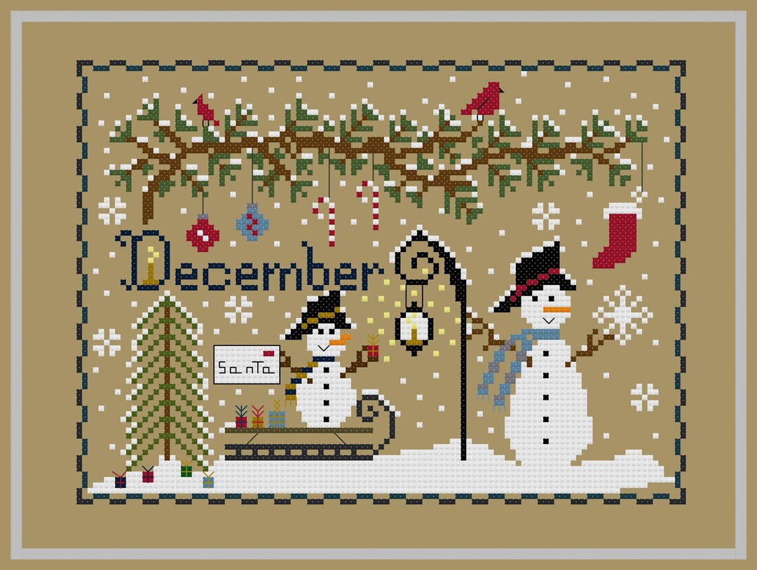 Pdf,december Month of Year, Snowman, Presents, Snow, December Cross ...