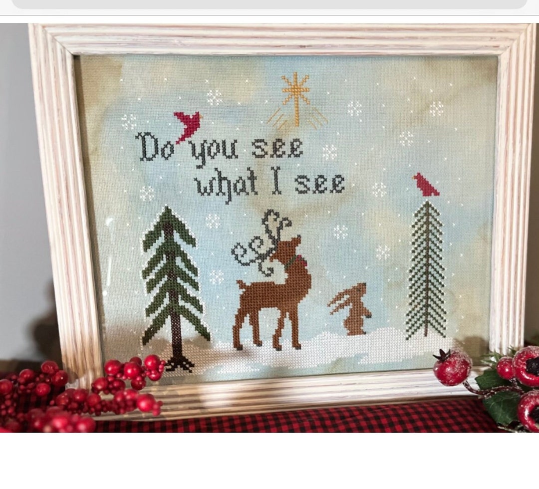 PDF, Do You See What I See, Christmas Cross Stitch Pattern: Deer ...
