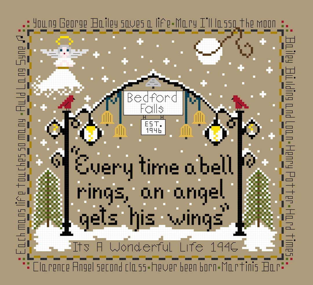 PDF, I'll Lasso the Moon, Its a Wonderful Life, Christmas Cross Stitch ...