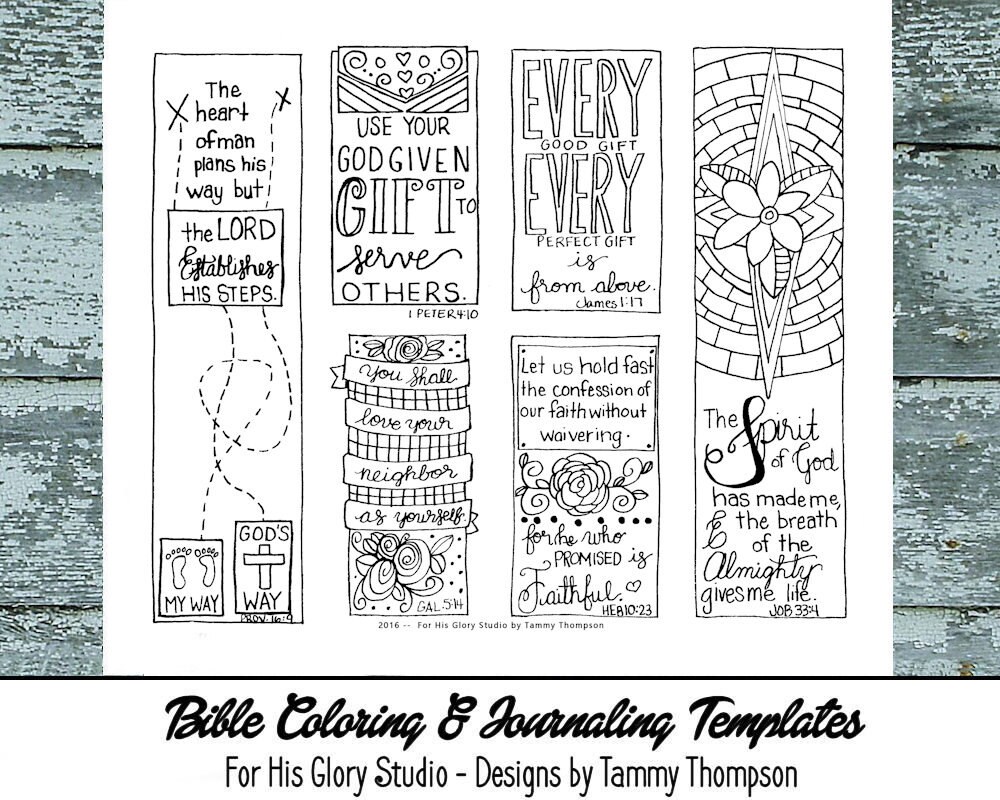 Gifts #19 - Bible Journaling, Black and White, PDF, Sketches, Bookmarks ...