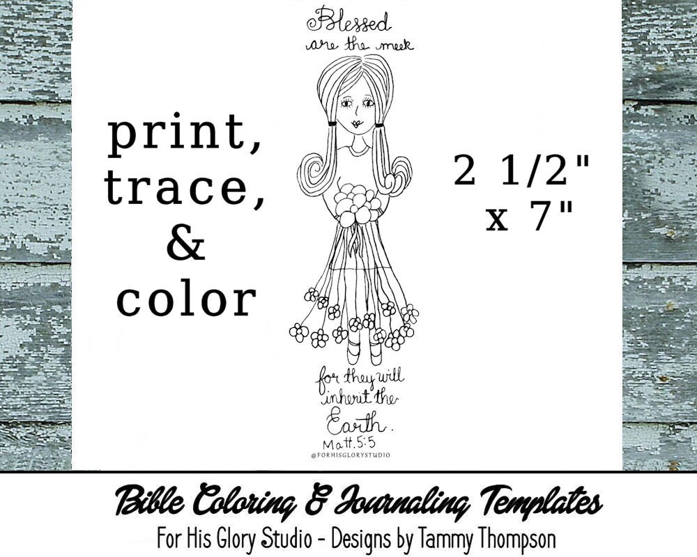 Blessed Are the Meek - Bible Journaling, Bible Coloring, Bible Verse ...