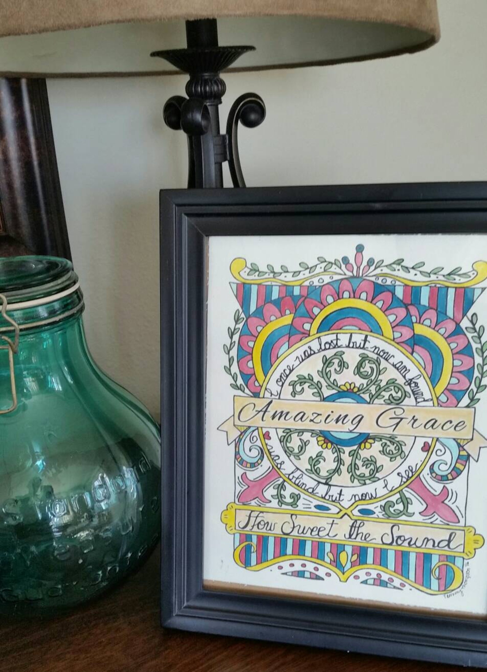 Amazing Grace - 8 X 10 Hand Drawn Wall Art Print, Instant Download to ...