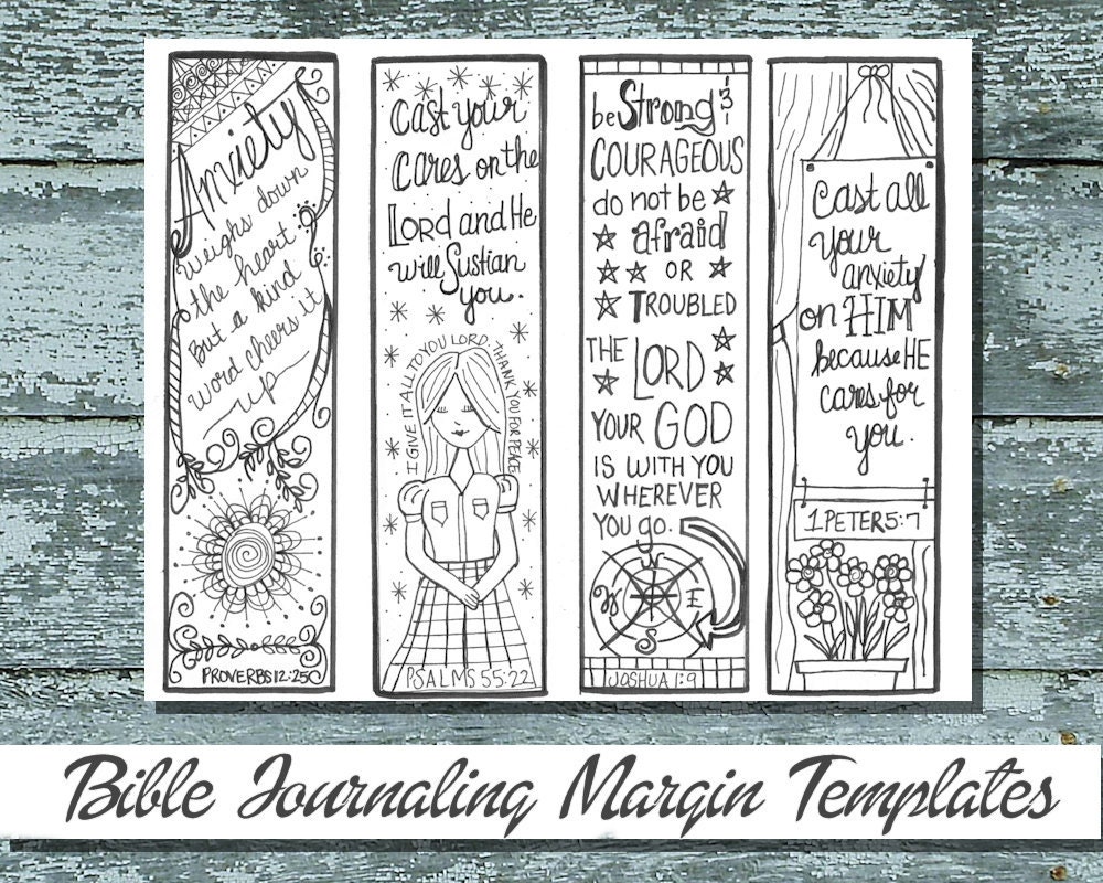 Anxiety & Fear #1 - Bible Journaling, Black and White, PDF, Sketches ...