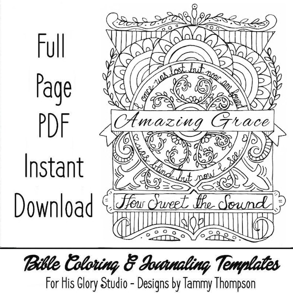 Amazing Grace Coloring Page - Etsy