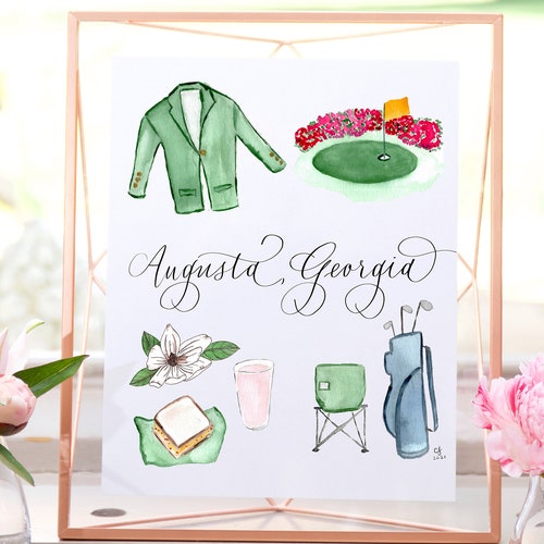 Augusta National Watercolor Golf Art Print Georgia Masters - Etsy