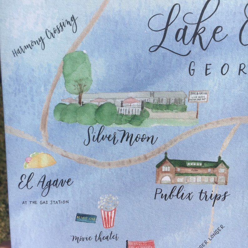 Lake Oconee Map - Etsy