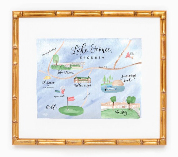 Lake Oconee Map | Etsy
