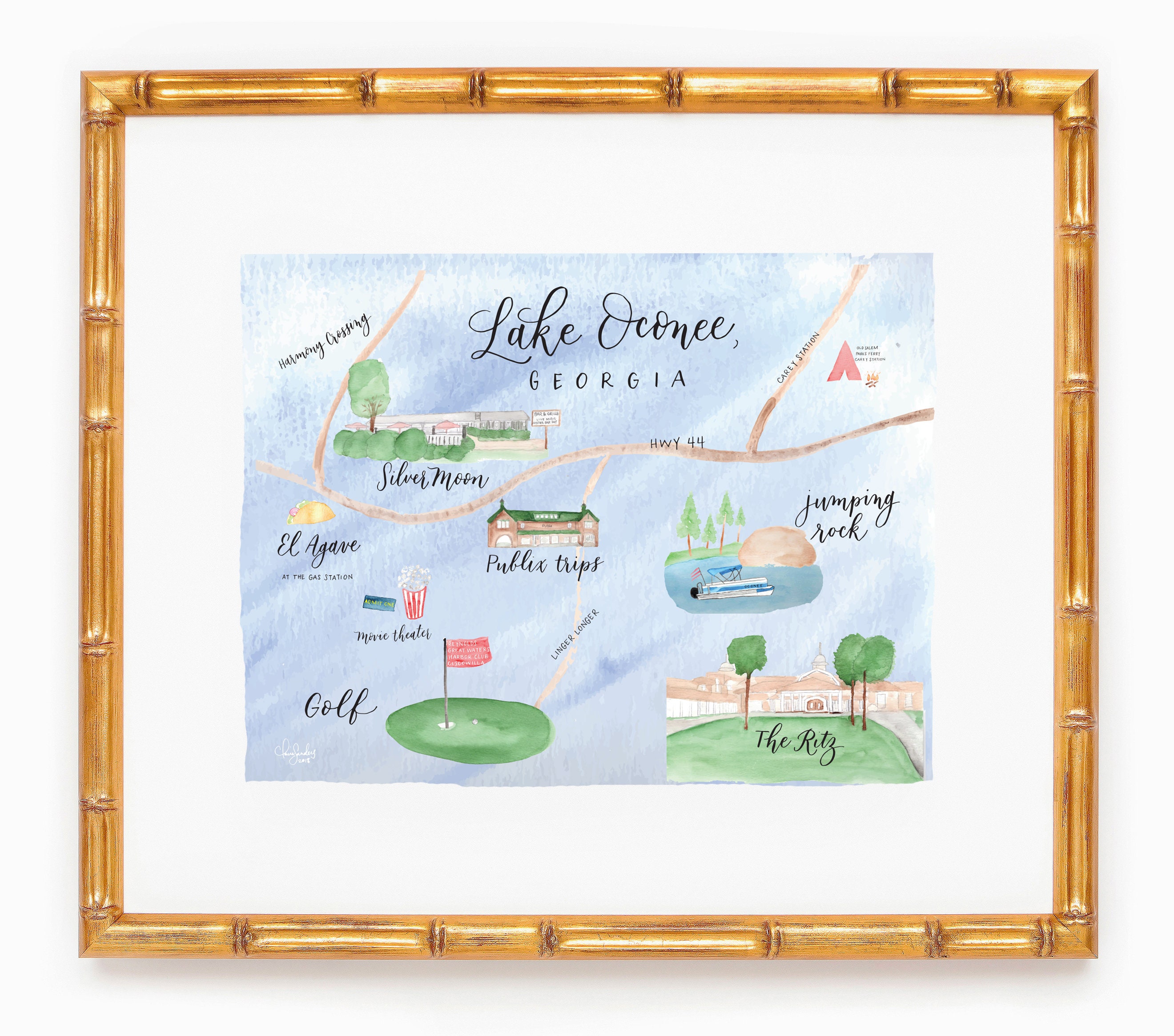 Lake Oconee Map - Etsy