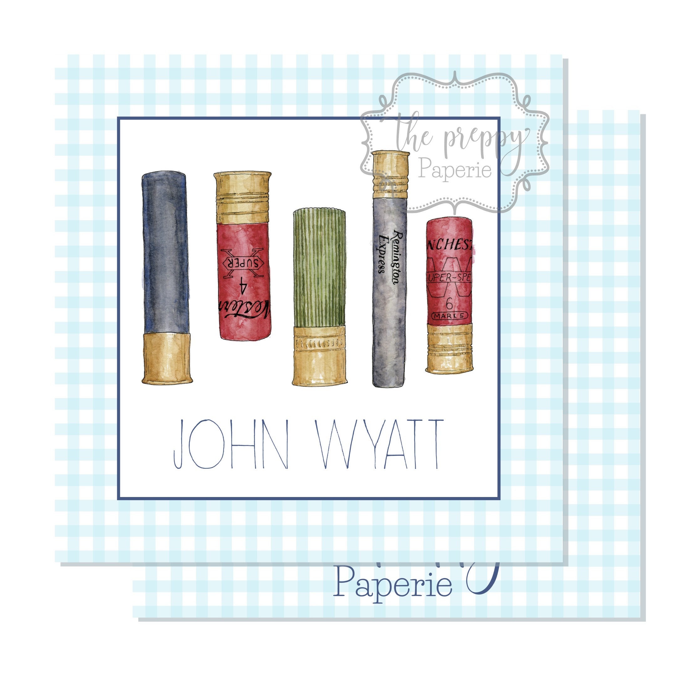 PRINTABLE Shotgun Shells Calling Card for Kids, Watercolor Enclosure ...