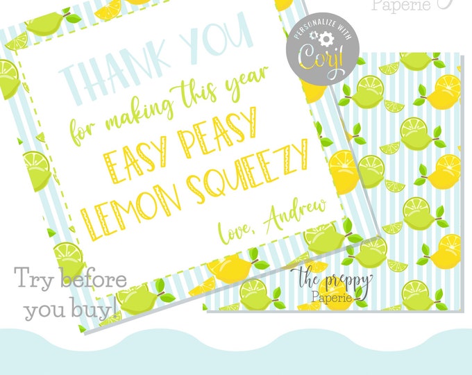 Teacher Gift Tags | Easy Peasy Lemon Squeezy Thank You Labels ...