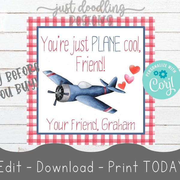 Airplane Valentine - Etsy