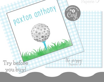 Watercolor Golf Birthday Card - Etsy
