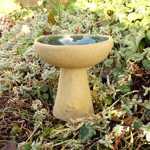 Stag Handmade Ceramic Offering Bowl, Green Glaze Stoneware Ritual ...