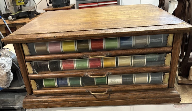Vintage Thread Spool Cabinet - Etsy