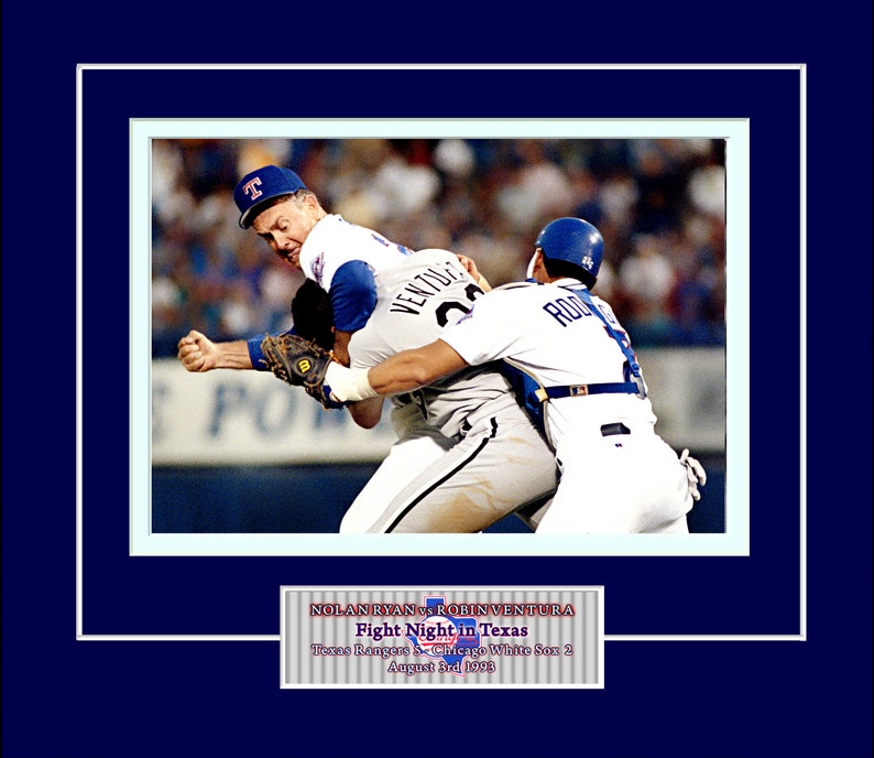Ready to Frame Nolan Ryan Vs Robin Ventura Fight Matted Photo & Plaque ...
