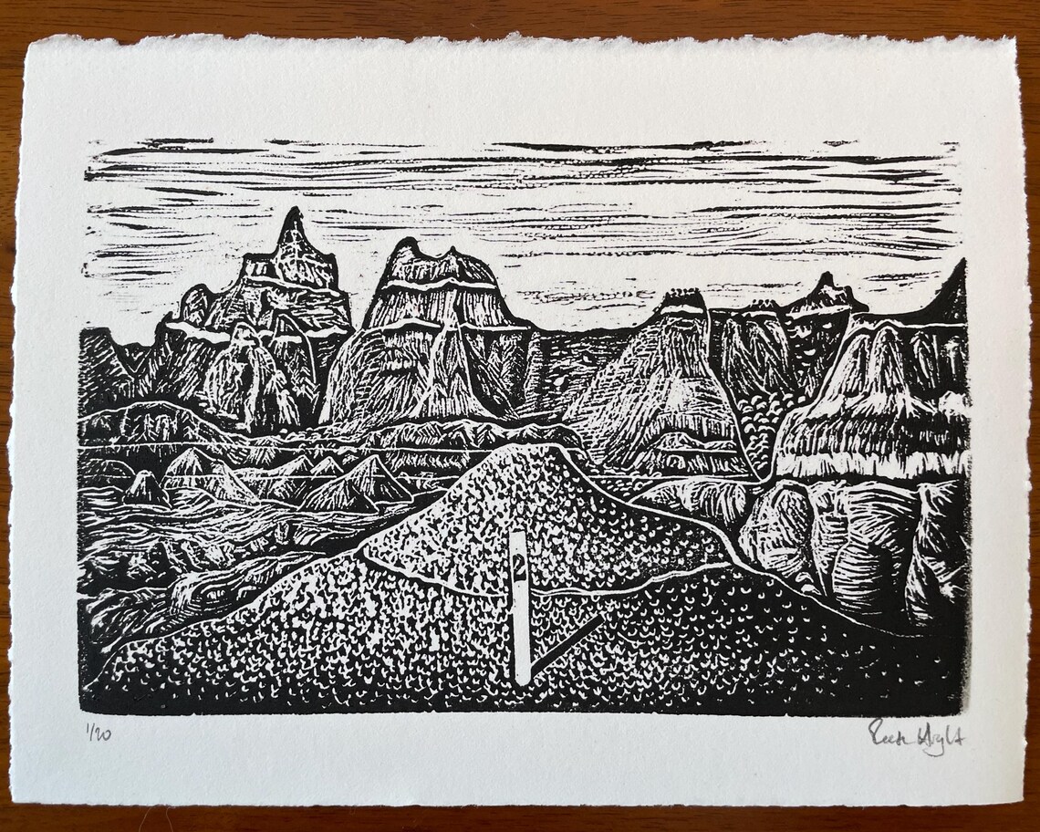 Badlands National Park Handmade Block Print - Etsy