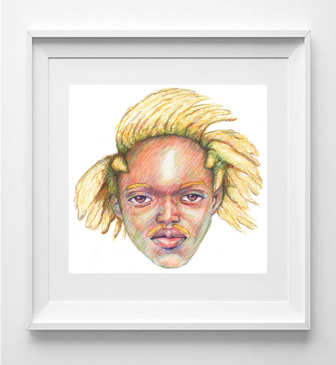 EXTRAVAGANT BOY. Drawing With Colored Pencils on Paper, Art on Paper ...