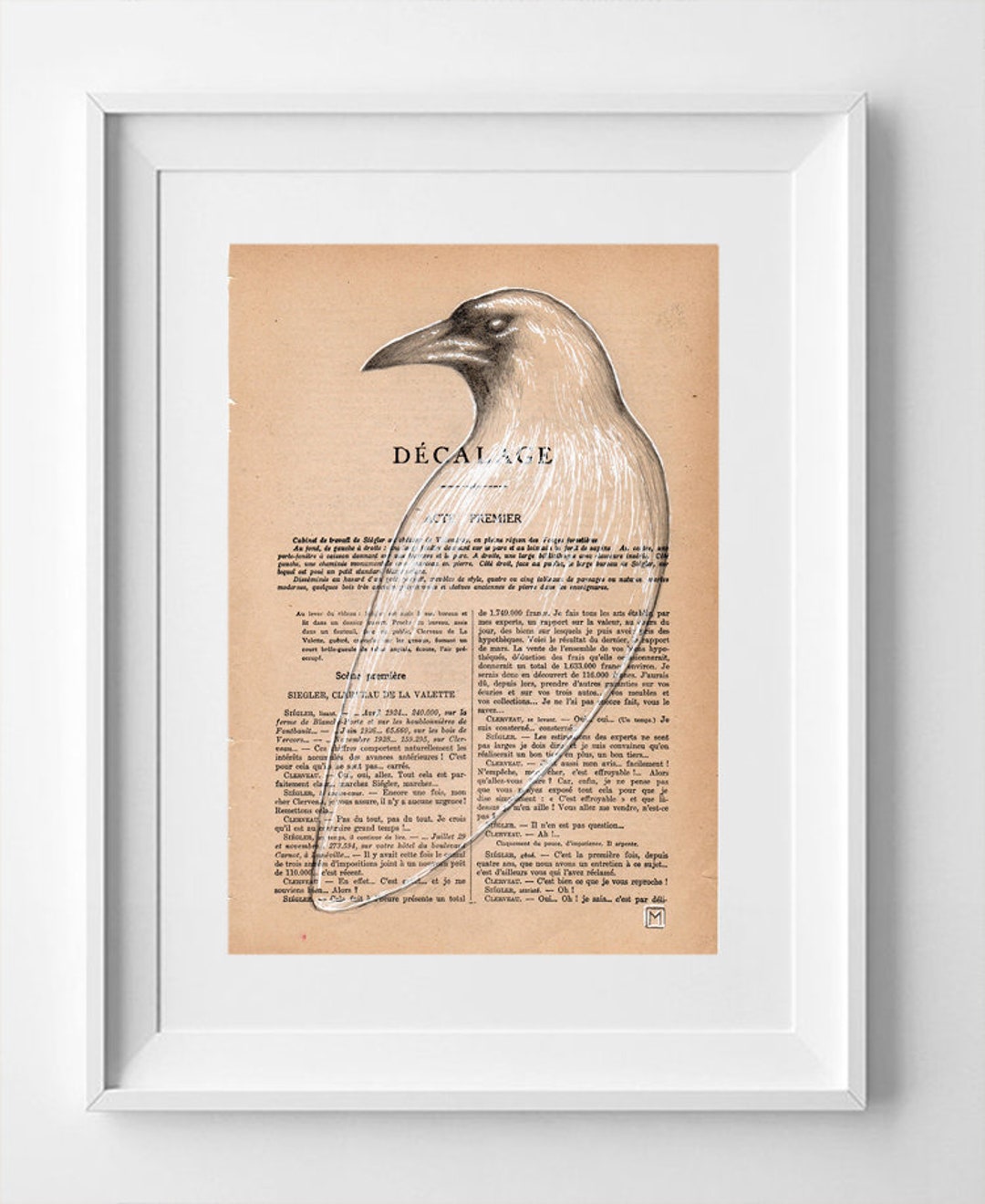 CROW Nº17. Vintage French Crow Drawing: 1920 La Petite Illustration ...
