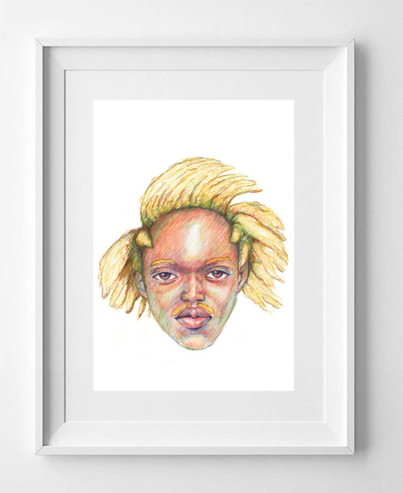 Quirky Boy. Pencil Drawing Printable, Instant Downloadable Art, Digital ...