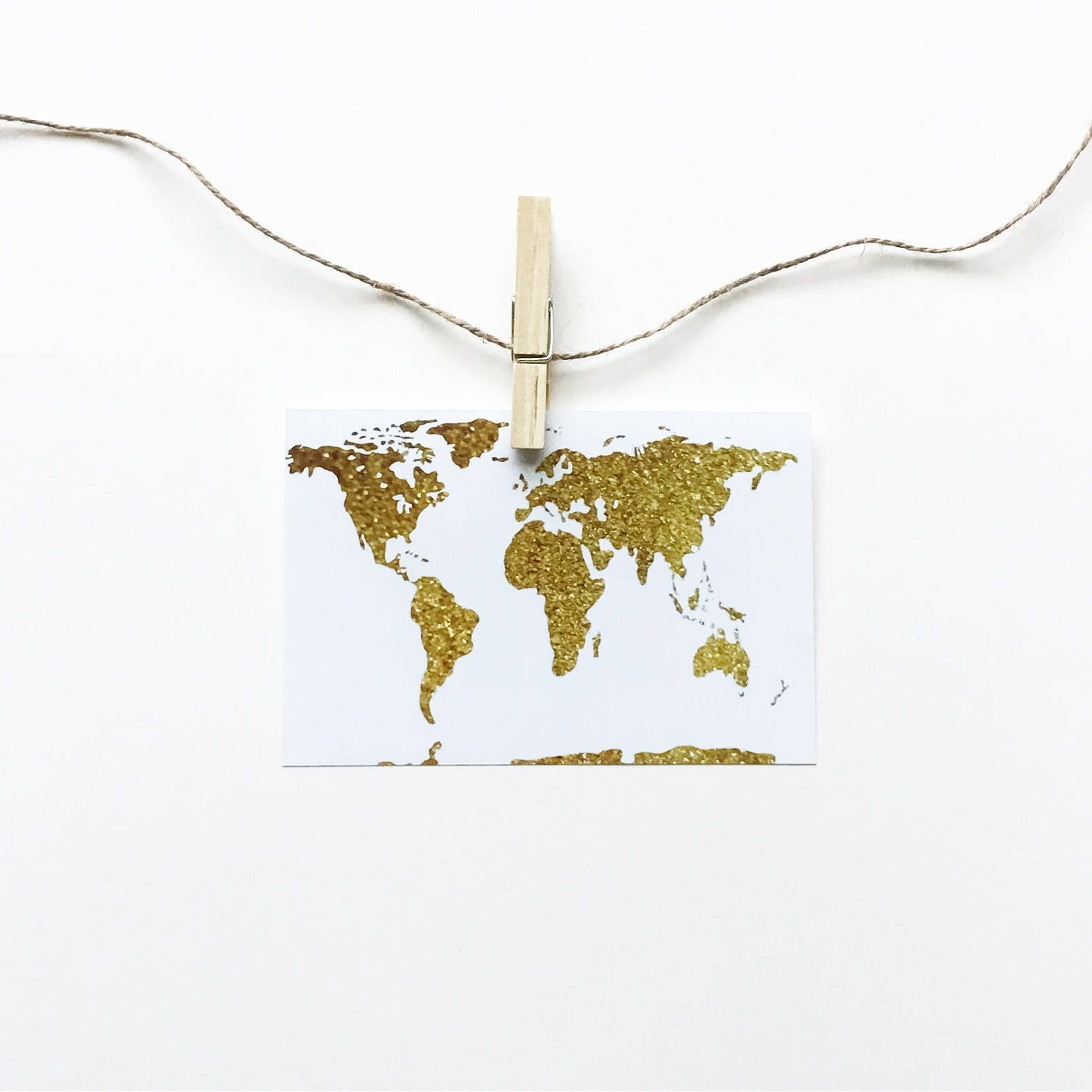Glitter World Map Map Gold Gold Decor Home Decor Art - Etsy