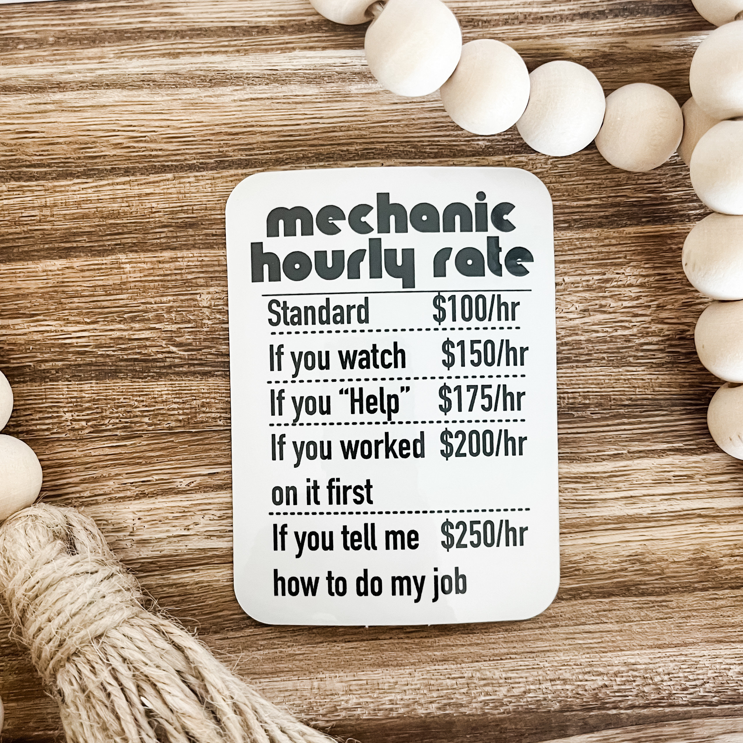 Mechanic Hourly Rate Sticker, Mechanic Gift, Mechanic Gag Gift, Gifts ...