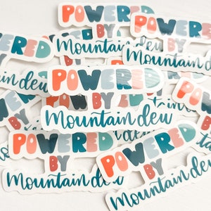 Mt Dew Sticker, Powered by Mountain Dew, Powered by Mountain Dew ...