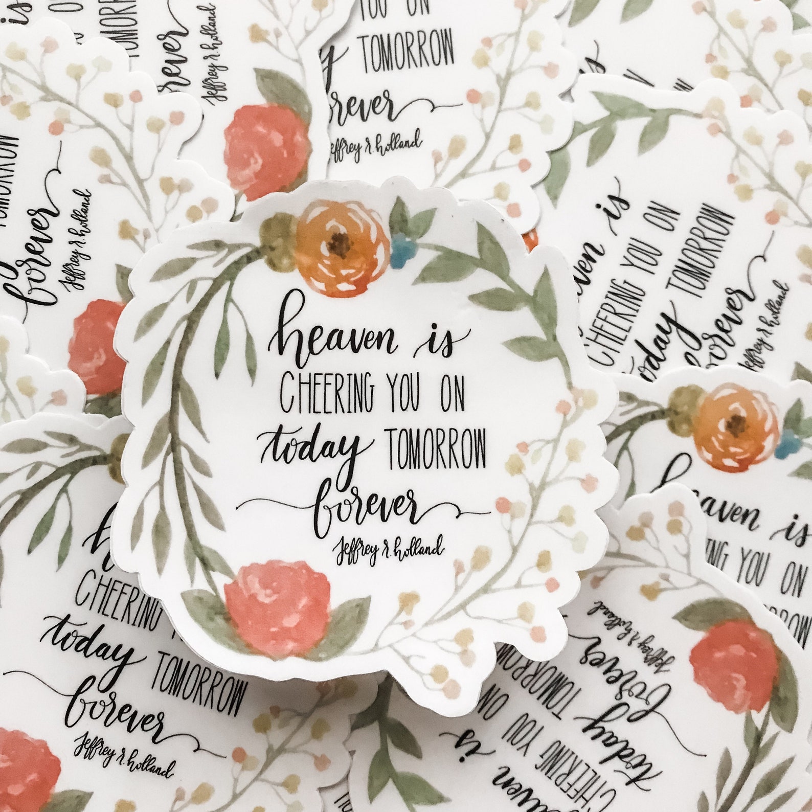 Heaven is Cheering You on Sticker, Watercolor, Watercolor Sticker ...