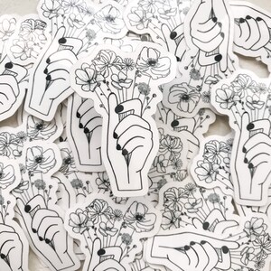 Bouquet Sticker, Florals, Line Drawing, Line Art, Line Art Sticker ...