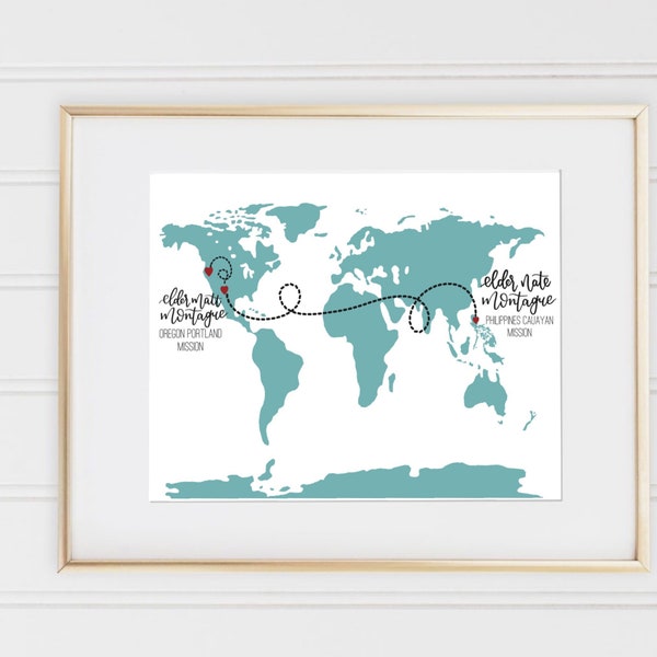 Missionary World Map - Etsy