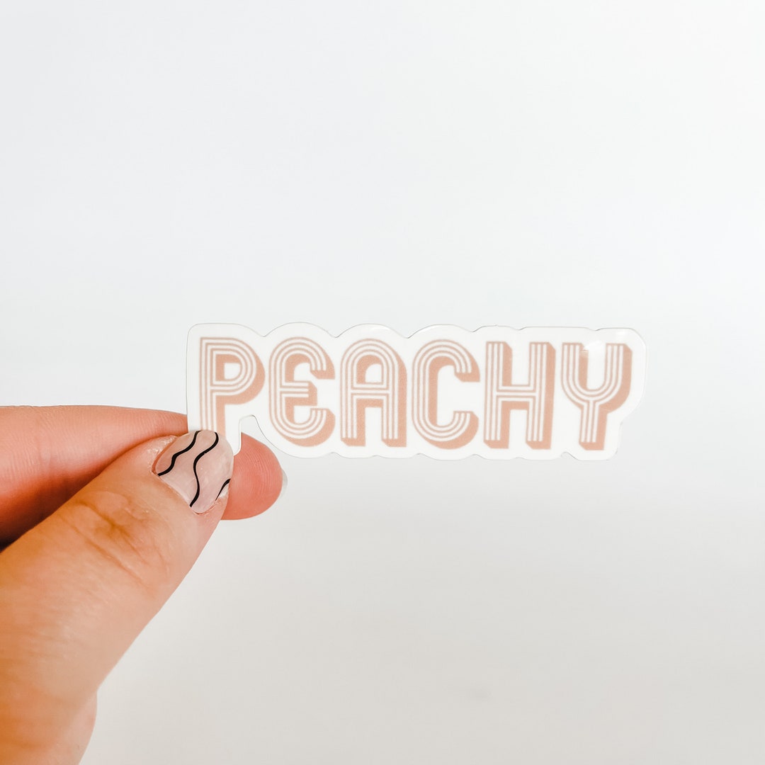 Peachy Sticker, Peach Sticker, Block Letter, Pink Sticker, Peachy Keen ...