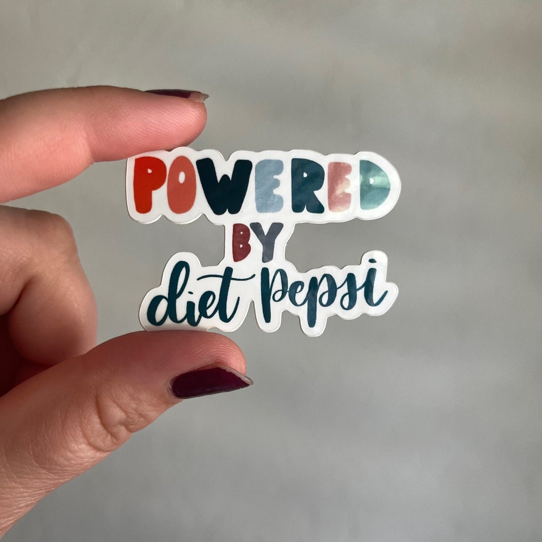 Powered by Diet Pepsi Sticker, Waterproof Sticker, Dishwasher Safe ...