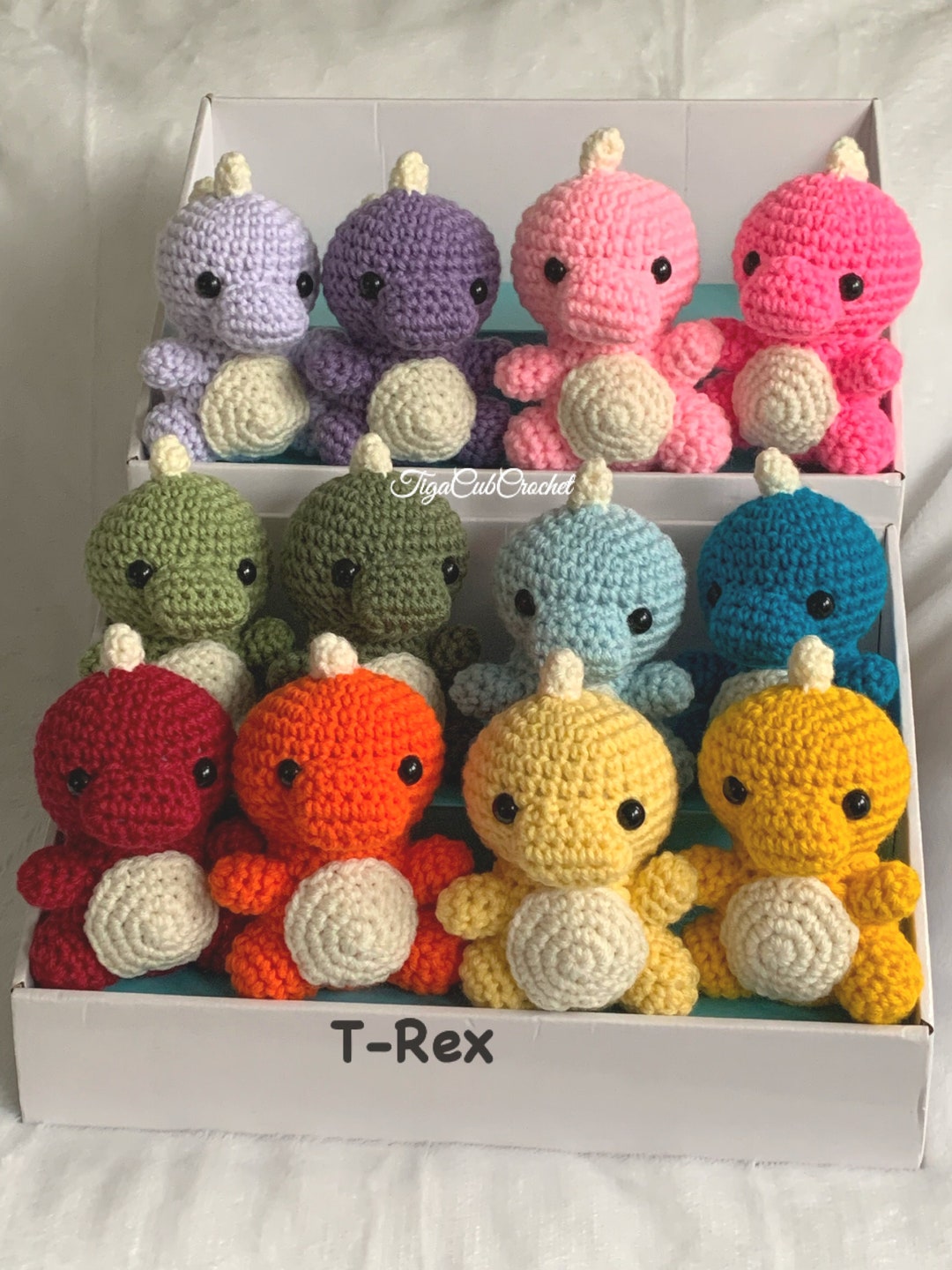 Made to Order! Kawaii Cute Adorable Crochet Tyrannosauruses Plushies ...