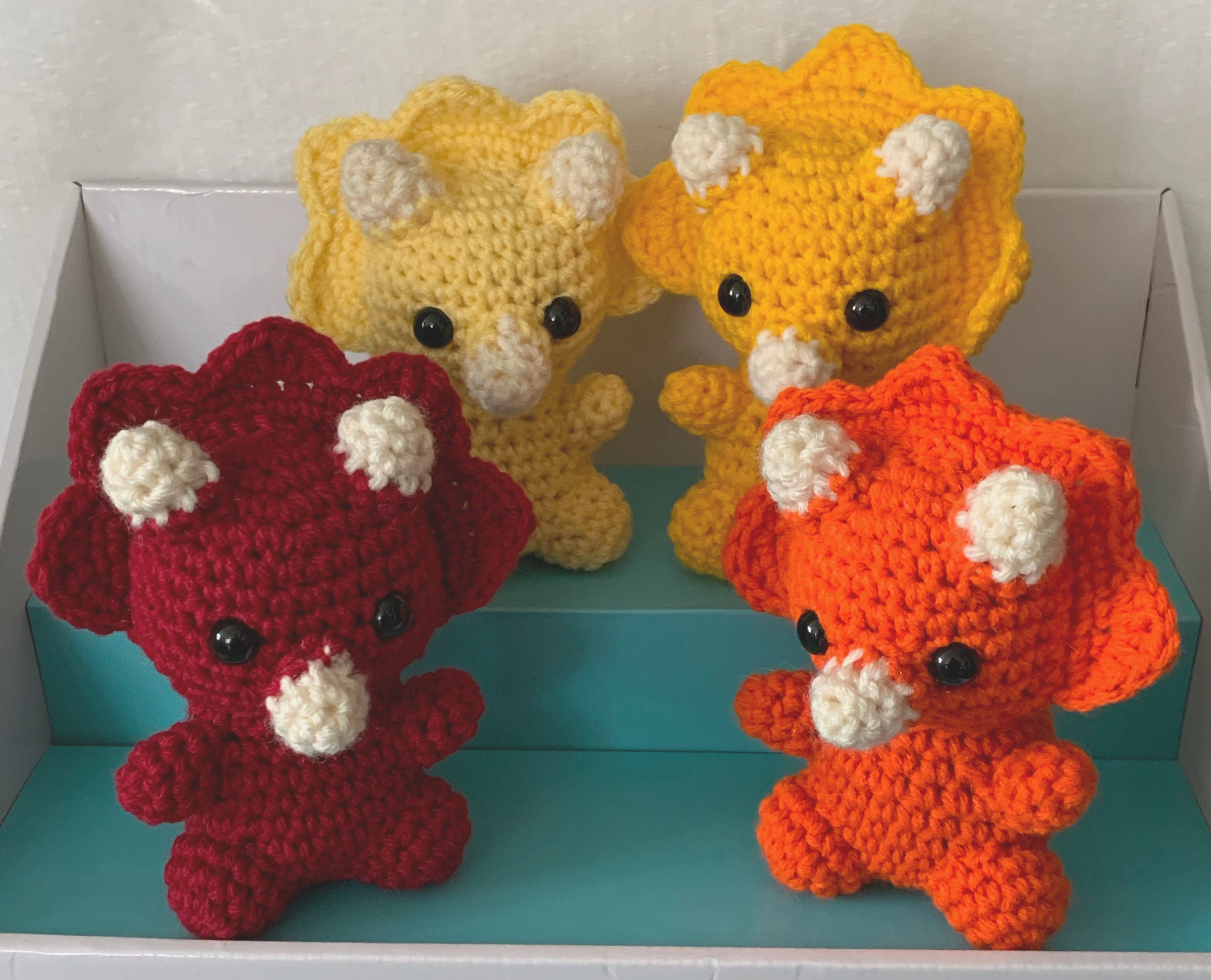 Made To Order Crochet Small Triceratops Dino Dinosaur Extinct Jurassic ...
