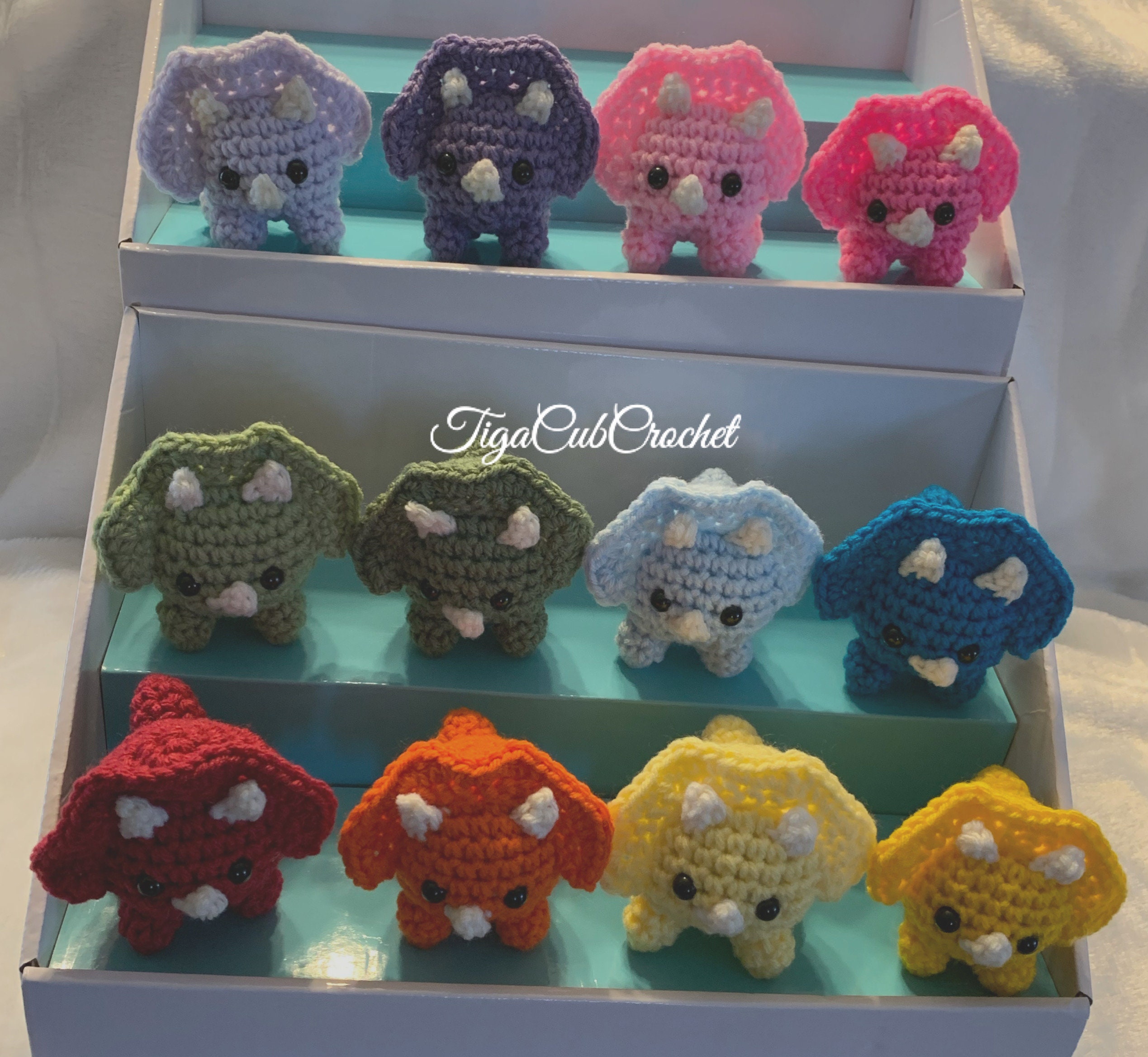 Made To Order Crochet Small Triceratops Dino Dinosaur Extinct Jurassic ...