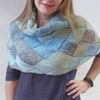 Hand-knitted Entrelac Shaded Cowl/ Neck Warmer/ Snood/ Poncho blue ...