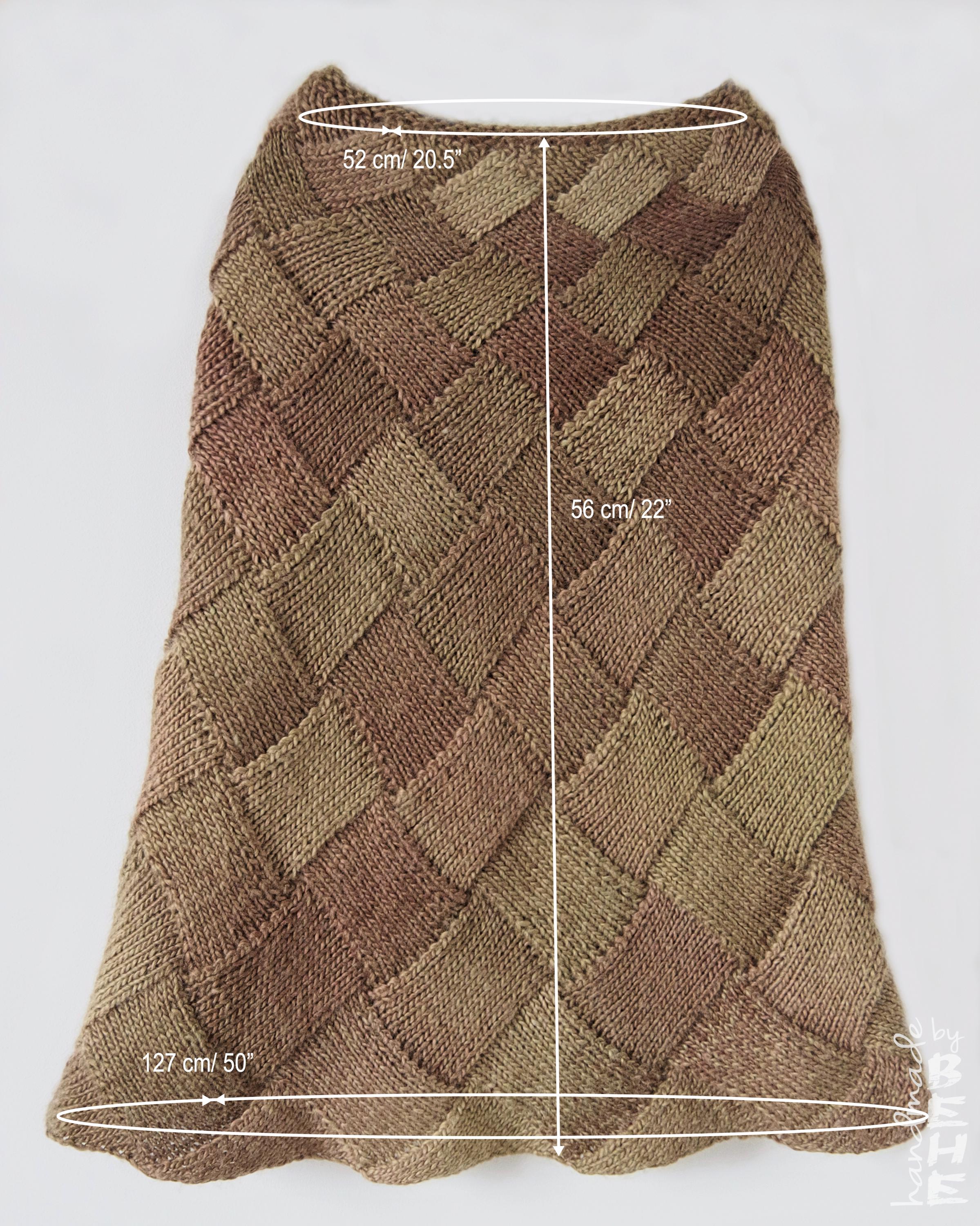 Hand-knitted Entrelac Shaded Cowl/ Neck Warmer/ Snood/ Poncho (brown ...