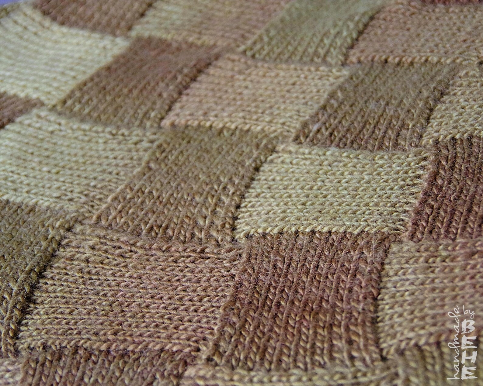 Hand-knitted Entrelac Shaded Cowl/ Neck Warmer/ Snood/ Poncho (brown ...