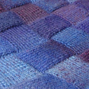 Hand-knitted Entrelac Shaded Cowl/ Neck Warmer/ Snood/ Poncho blue ...