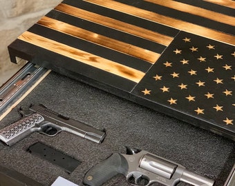 Floating Shelf with Hidden Gun Storage and Personalized Key | Etsy