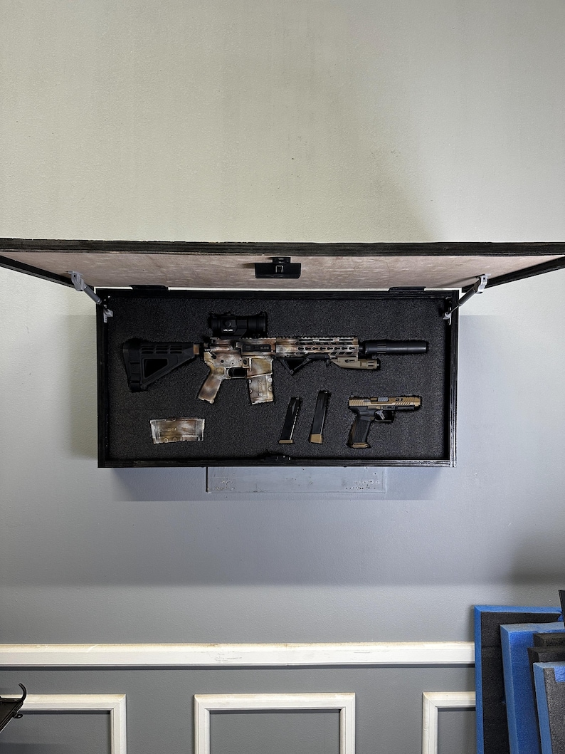 Black & White Concealment Wall Art – Hidden Gun Storage – Biometric ...