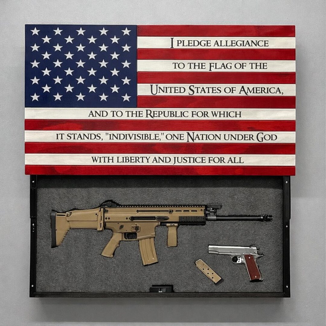 Red White and Blue Pledge American Flag Concealment Wall Art ...