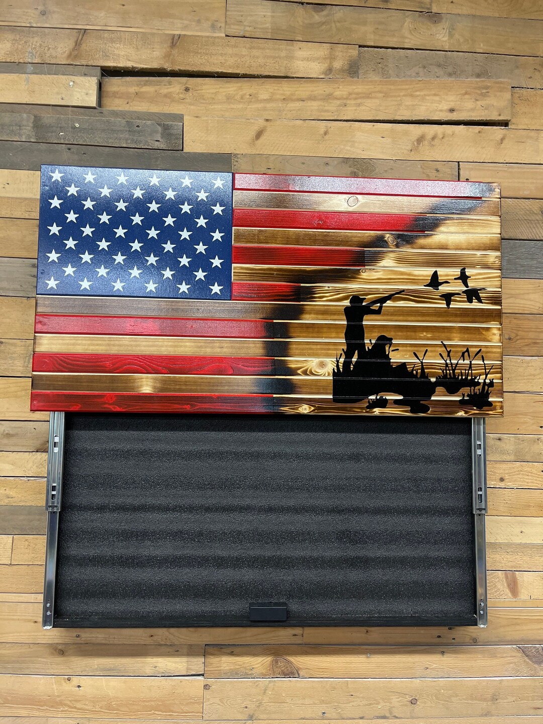 Extra Large Hunting Concealment Flag Hidden Gun Biometric Lock or Rfid ...